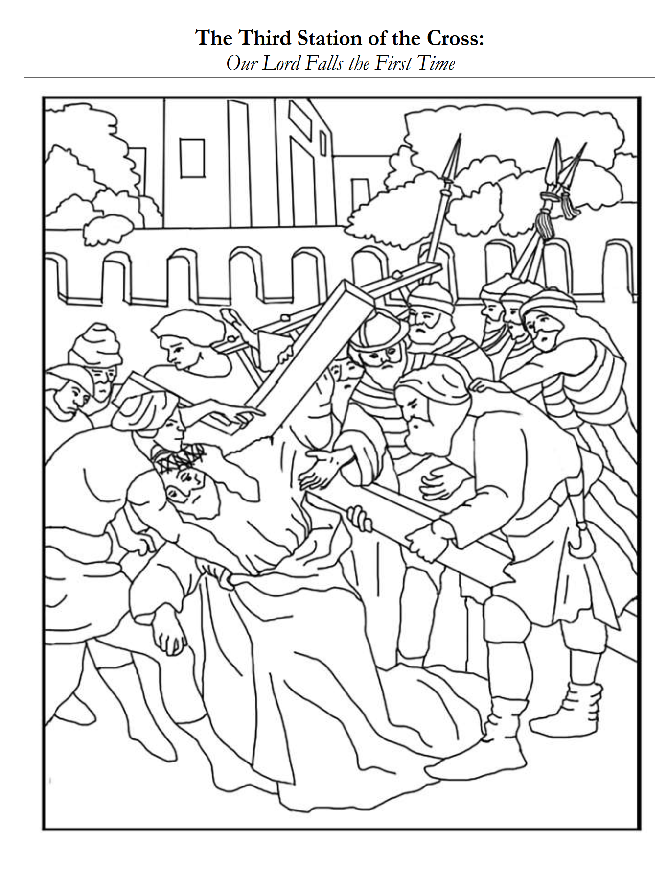 first station of the cross coloring page