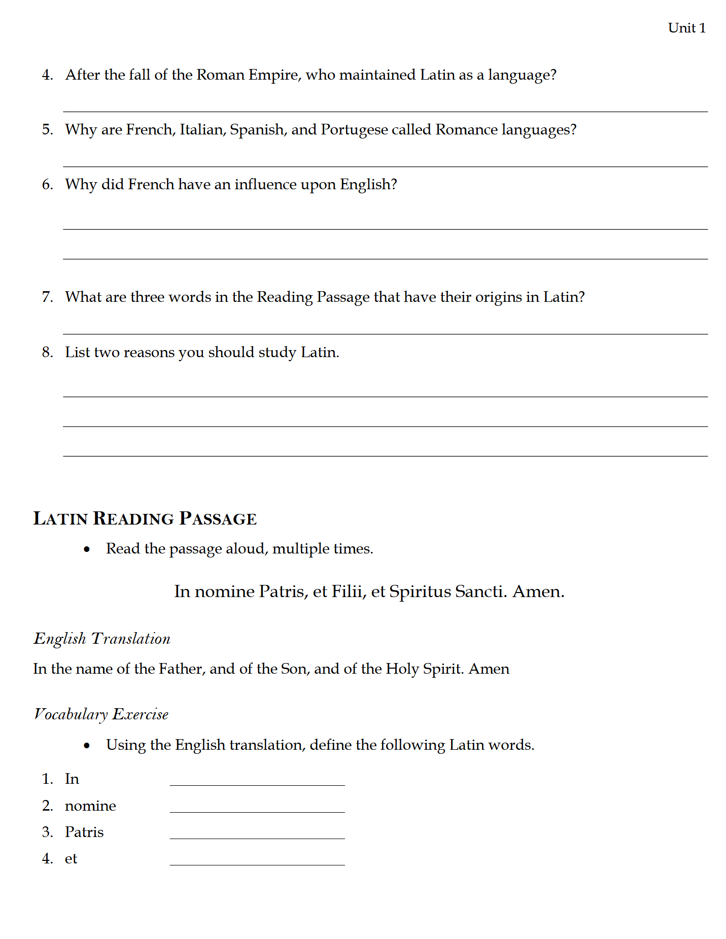 Legamus Latinam Primer: Introduction to Latin Workbook