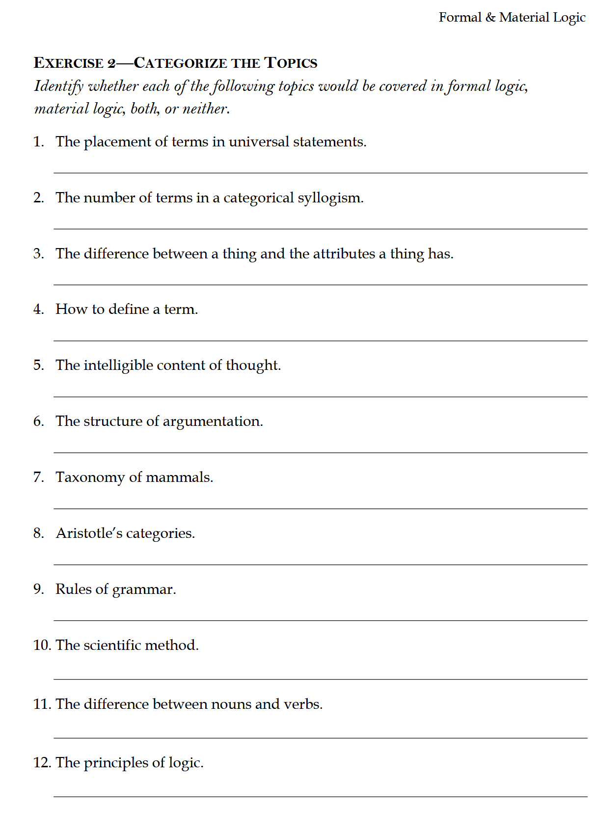 Advanced Logic Trivium Studies II
