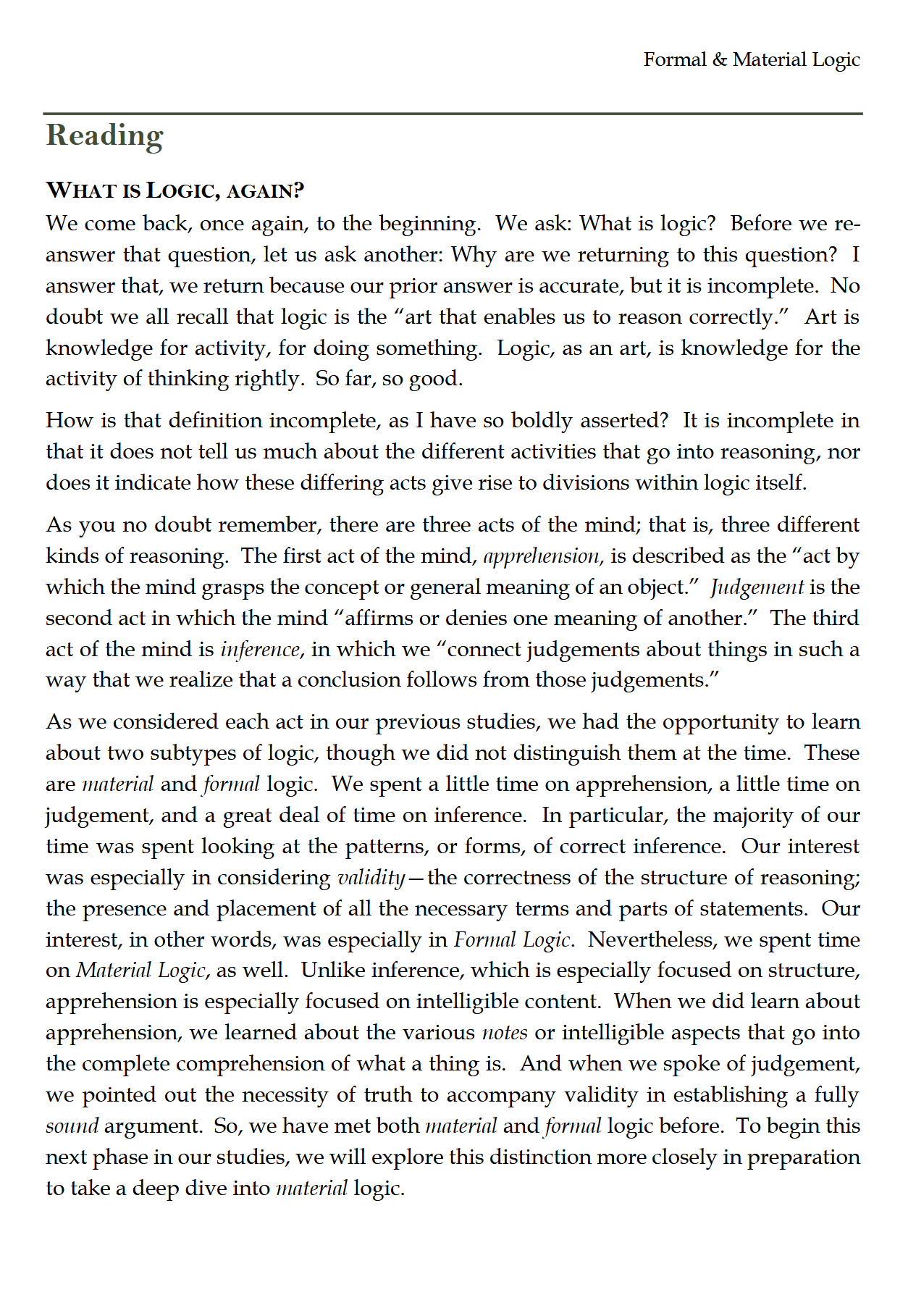 Advanced Logic Trivium Studies II